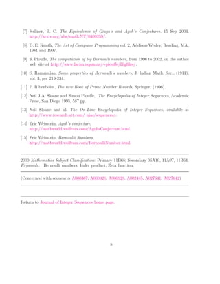 An efficient algorithm for the computation of Bernoulli numbers | PDF | Science