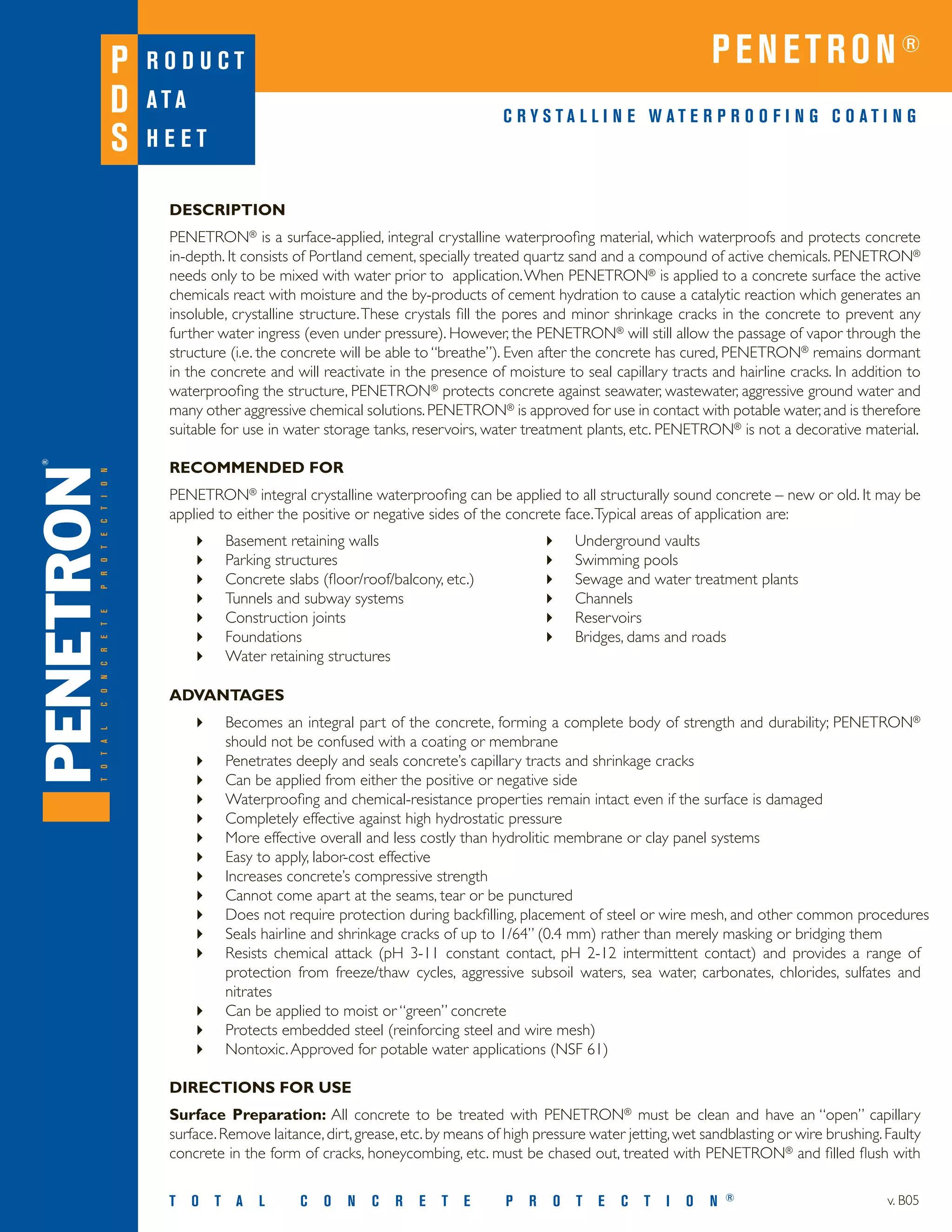 Penetron PDS-v.B05