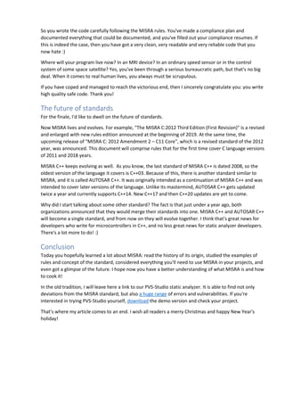 What Is MISRA and how to Cook It | PDF | Programming Languages | Computing