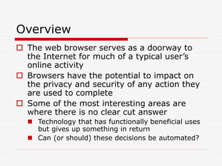 Web Browser Privacy and Security | PPT