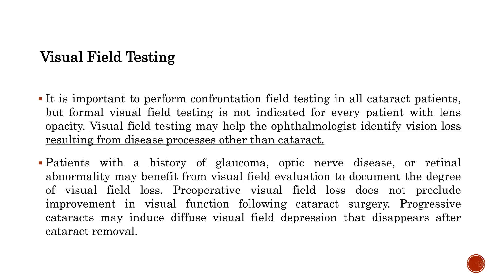 Fundus evaluation - special test for preoperative cataract surgery | PPT