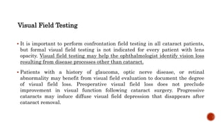 Fundus evaluation - special test for cataract surgery | PPTX