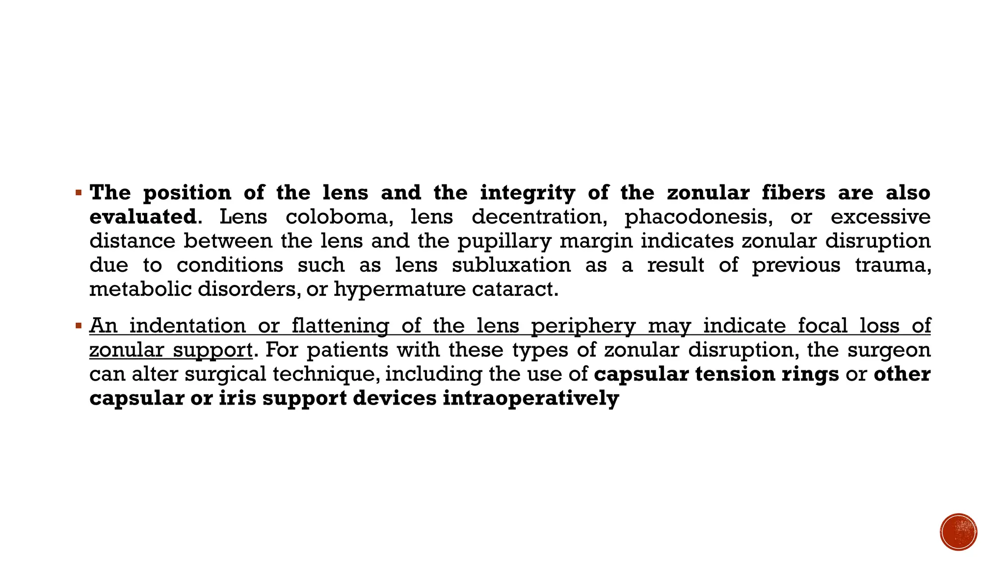 Measurement visual function - external examination - slitlamp ...