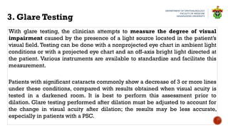 Measurement visual function - external examination - slitlamp ...