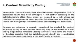 Measurement visual function - external examination - slitlamp ...