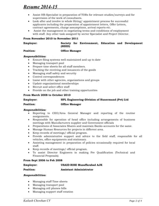 Kailash Chowhan CV | DOC