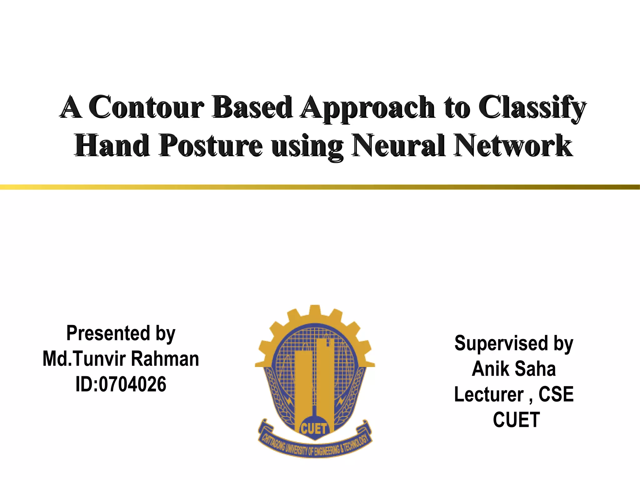 Sign Language Classification Process By neural Network | PPT