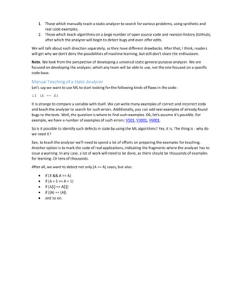 Machine Learning in Static Analysis of Program Source Code | PDF