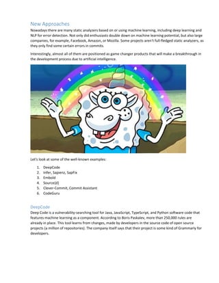Machine Learning in Static Analysis of Program Source Code | PDF