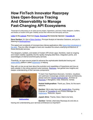 How FinTech Innovator Razorpay Uses Open-Source Tracing And ...