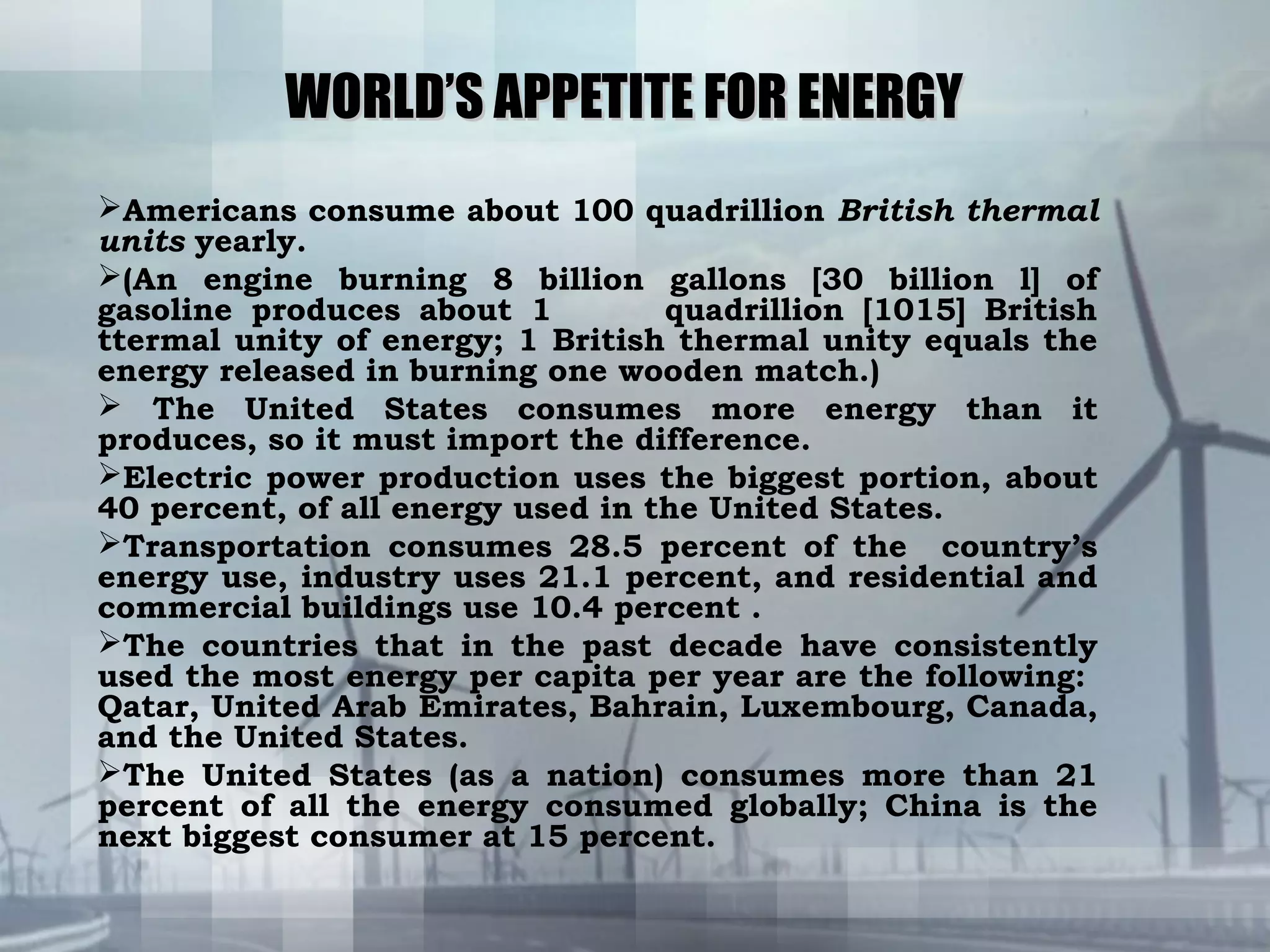 EARTH'S ENERGY SOURCES | PPT
