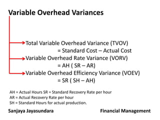 standard costing & variances analysis | PPTX | Business Accounting & Finance | Business