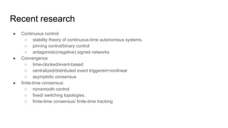 review of distributed event-driven control for finite-time consensus | PPT