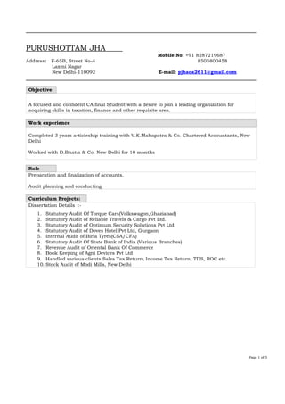 Purushottam-CV | PDF