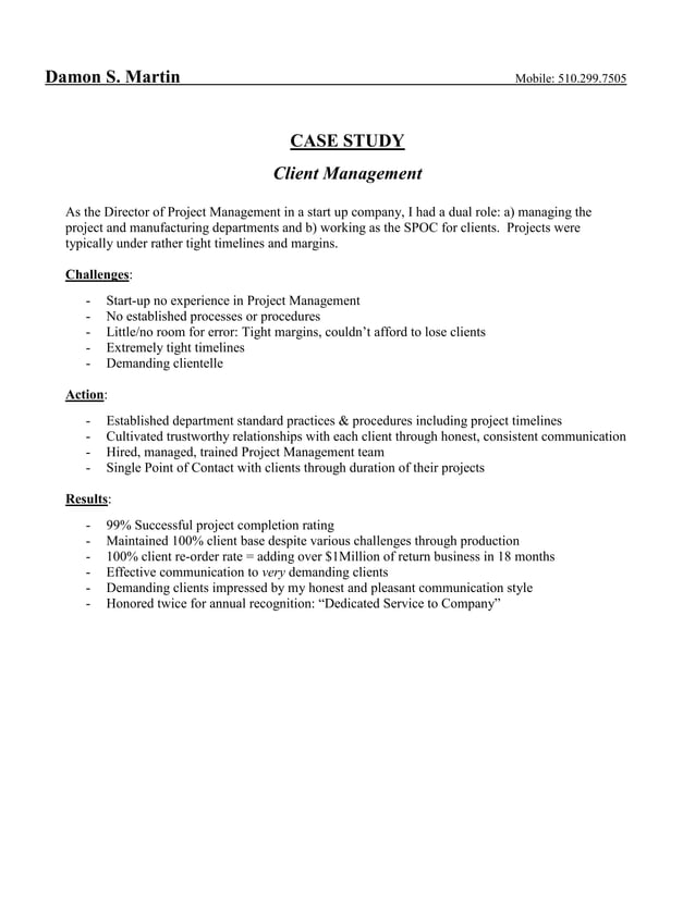 Case Study Client Management Pdf