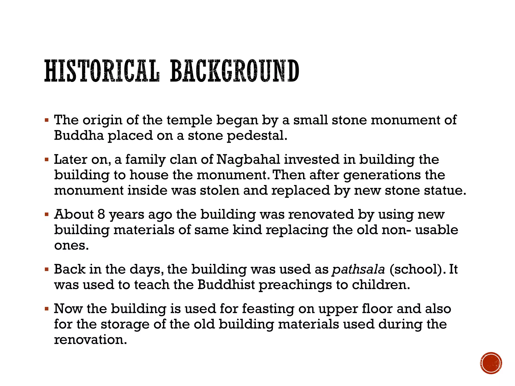 A report on Architectural Conservation of Dyalko Vagawan, The Golden ...