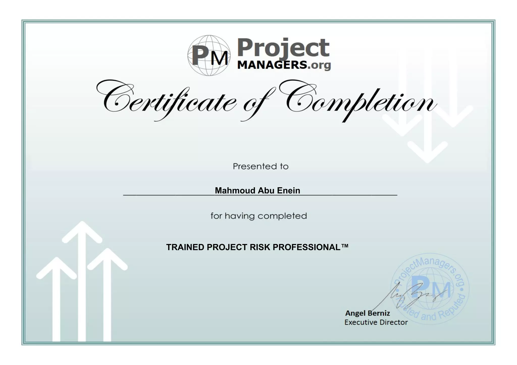 RiskManagement Certificate | PPT