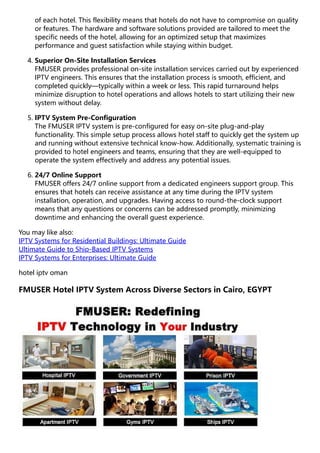 How to Build Your Hotel IPTV System in Cairo，EGYPT | PDF