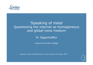 071010 speaking of meta opgenhaffen michael-ppt | PPT