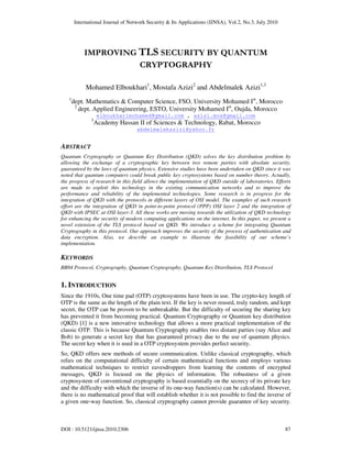 IMPROVING TLS SECURITY BY QUANTUM CRYPTOGRAPHY | PDF
