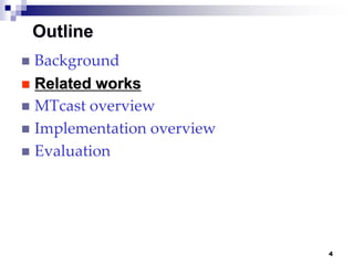 (Slides) P2P video broadcast based on per-peer transcoding and its ...