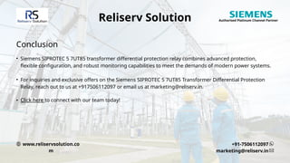 Siemens Siprotec 5 7UT85: The Future of Transformer Differential ...