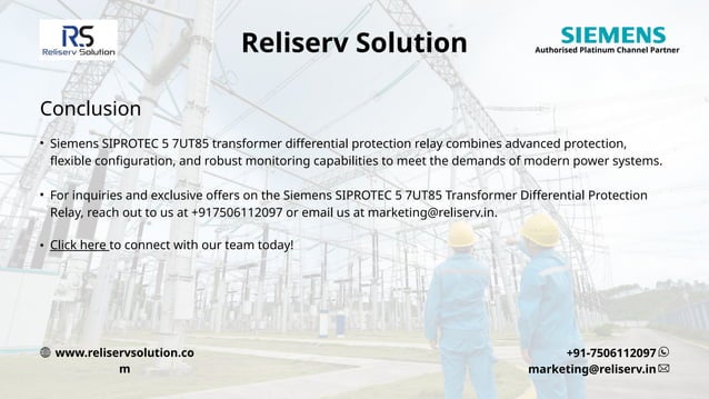 Siemens Siprotec 5 7UT85: The Future of Transformer Differential ...