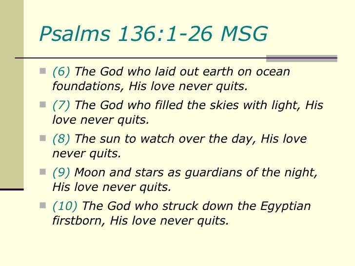 071125 Psalm 136 Sermon