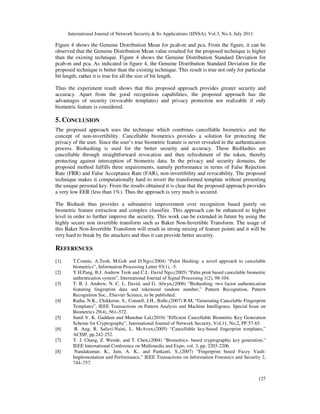 AN EVALUATION OF FINGERPRINT SECURITY USING NONINVERTIBLE BIOHASH | PDF