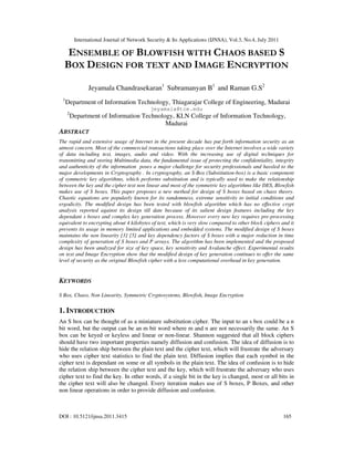 ENSEMBLE OF BLOWFISH WITH CHAOS BASED S BOX DESIGN FOR TEXT AND IMAGE ...