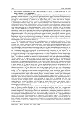 Comparative Performance Study for Closed Loop Operation of an ...