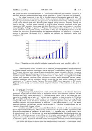 Low-voltage ride-through for a three-phase four-leg photovoltaic system ...