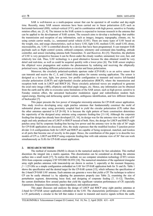 Development of triangular array eight patches antennas for circularly ...