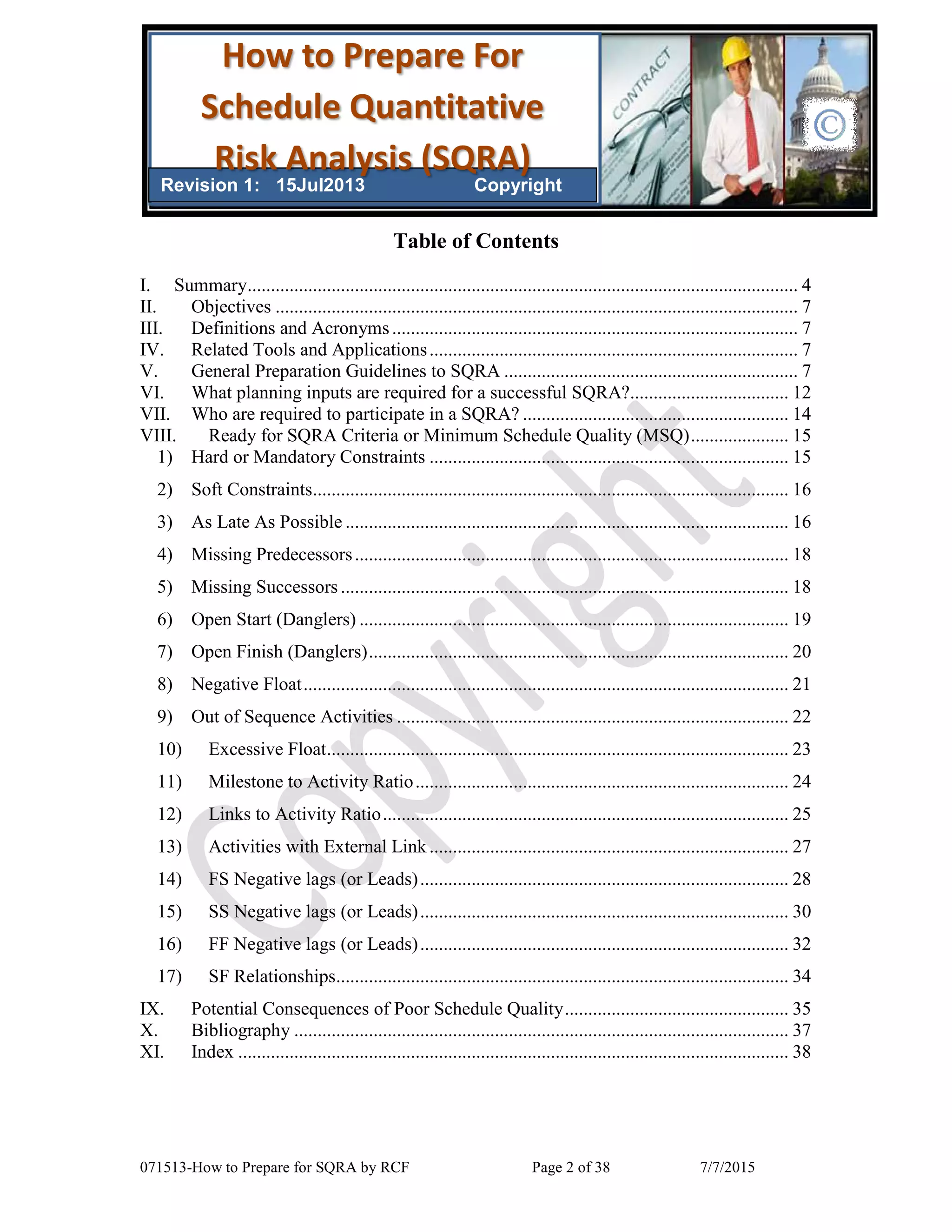 071513 How to Prepare for Schedule Quantitative Risk Analysis | PDF