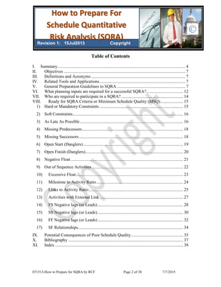 071513 How to Prepare for Schedule Quantitative Risk Analysis | PDF
