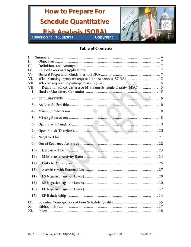 071513 How to Prepare for Schedule Quantitative Risk Analysis | PDF ...