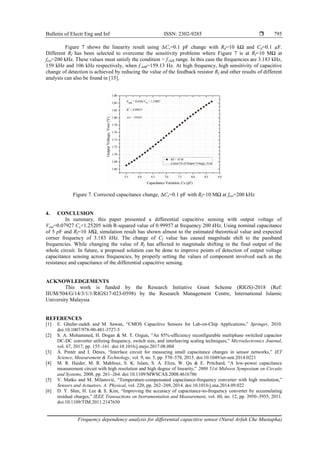 Frequency dependency analysis for differential capacitive sensor | PDF