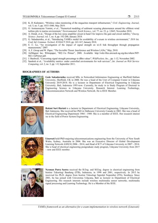 TAMEx framework as an alternative for e-exam implementation in wireless network | PDF