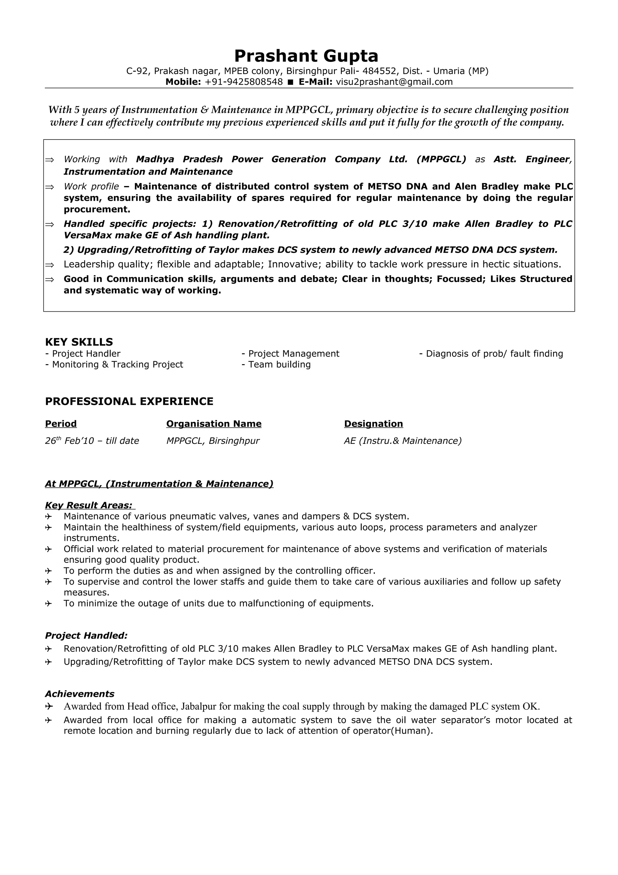 Prashant Resume | DOC