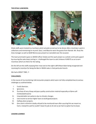 KITALE WASH Monitoring Report-August 2014. | PDF