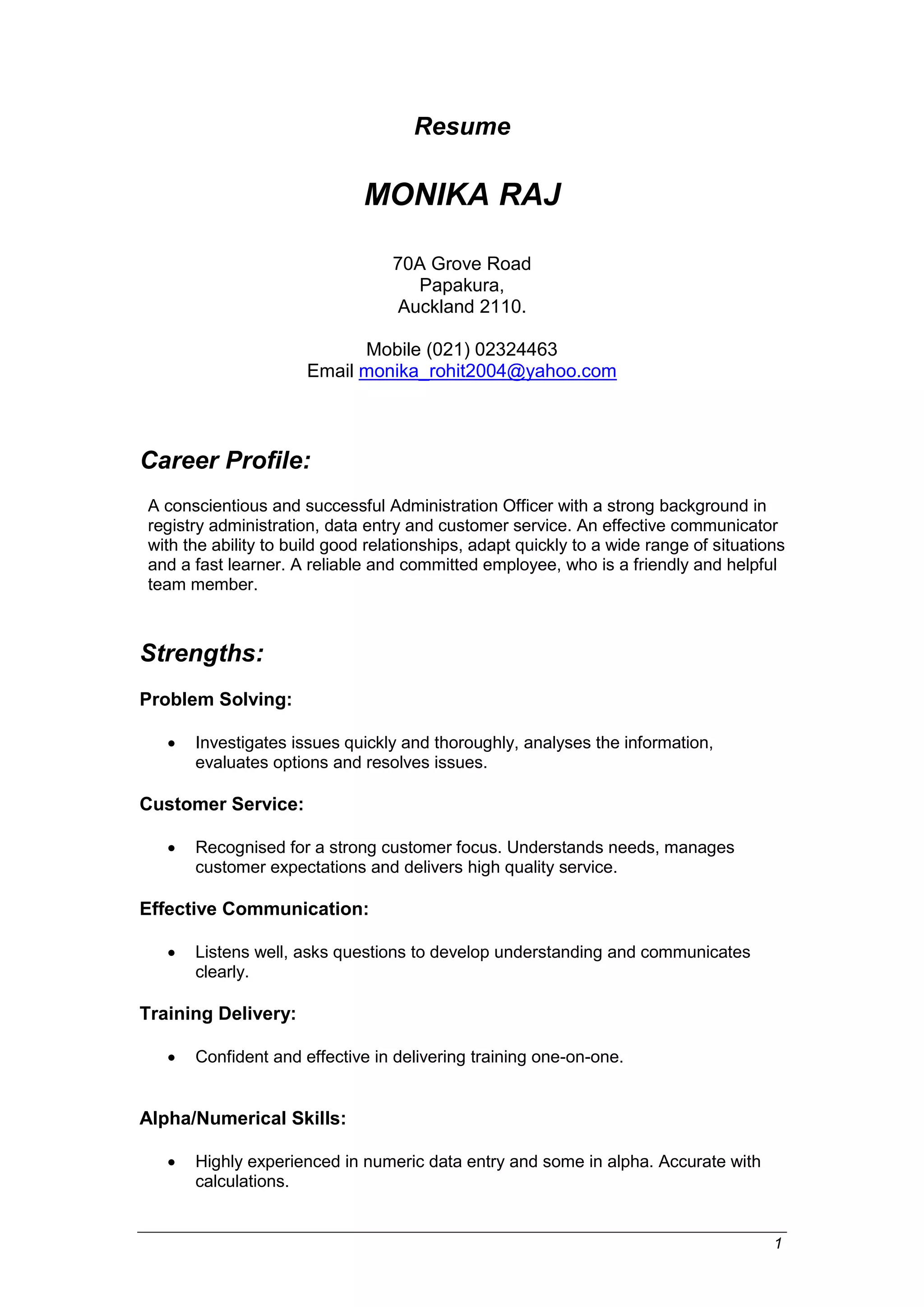 Resume_Monika_Raj | PDF