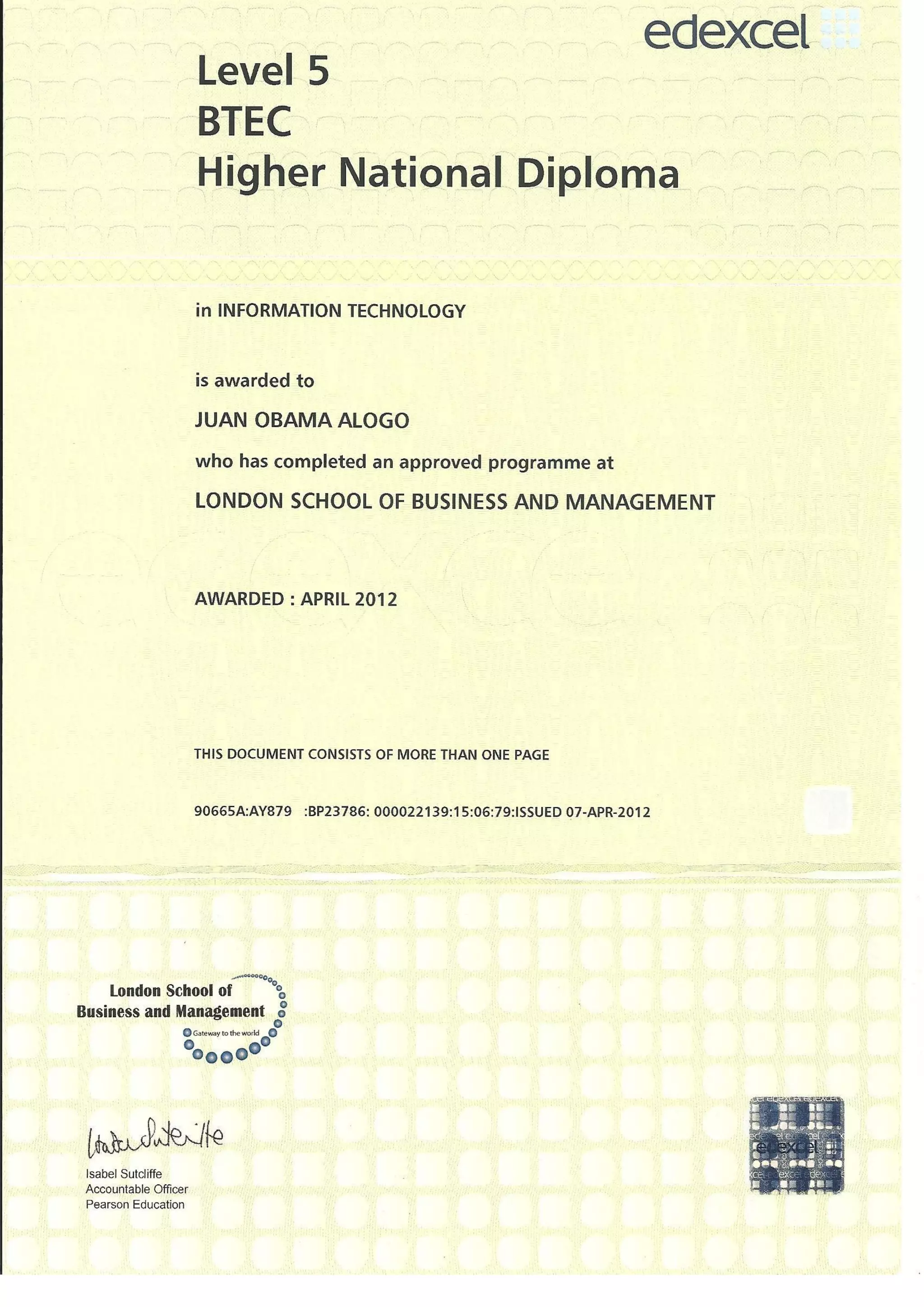 BTEC Higher National Diploma | PDF