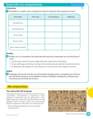 072 089 se ciencias sociales 4 und-3_evolucion y primeros pobladores | PDF