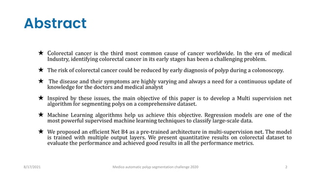 Efficient Supervision Net: Polyp Segmentation using EfficientNet and Attention Unit | PPTX ...
