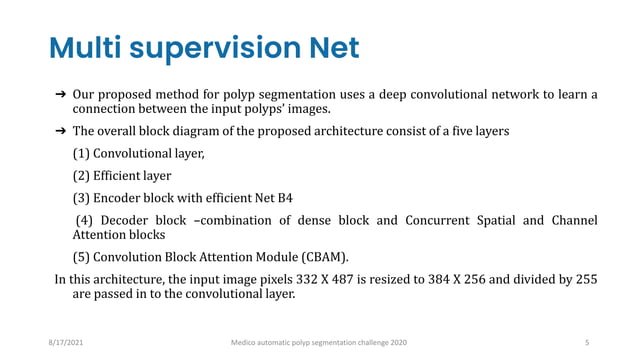 Efficient Supervision Net Polyp Segmentation Using Efficientnet And Attention Unit Ppt