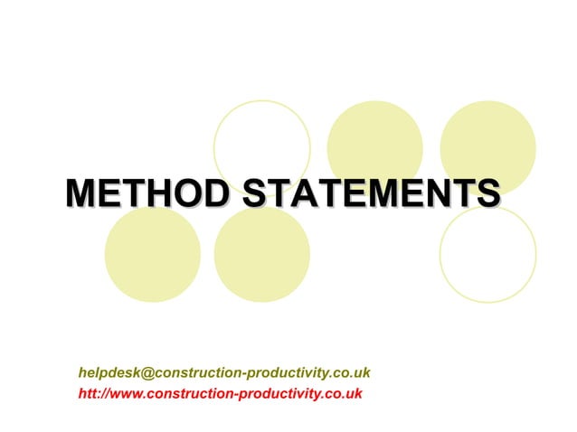 072 Method Statement | PPT | Developmental Sites | Real Estate