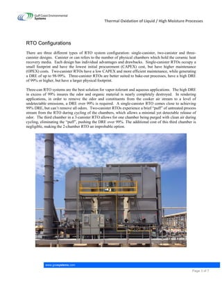 GCES White Paper - Vapor-Tolerant and Aqueous RTOs | PDF