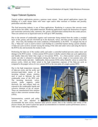 GCES White Paper - Vapor-Tolerant and Aqueous RTOs | PDF