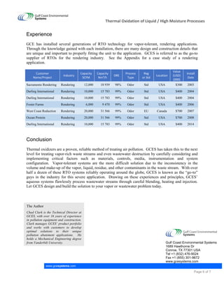 GCES White Paper - Vapor-Tolerant and Aqueous RTOs | PDF