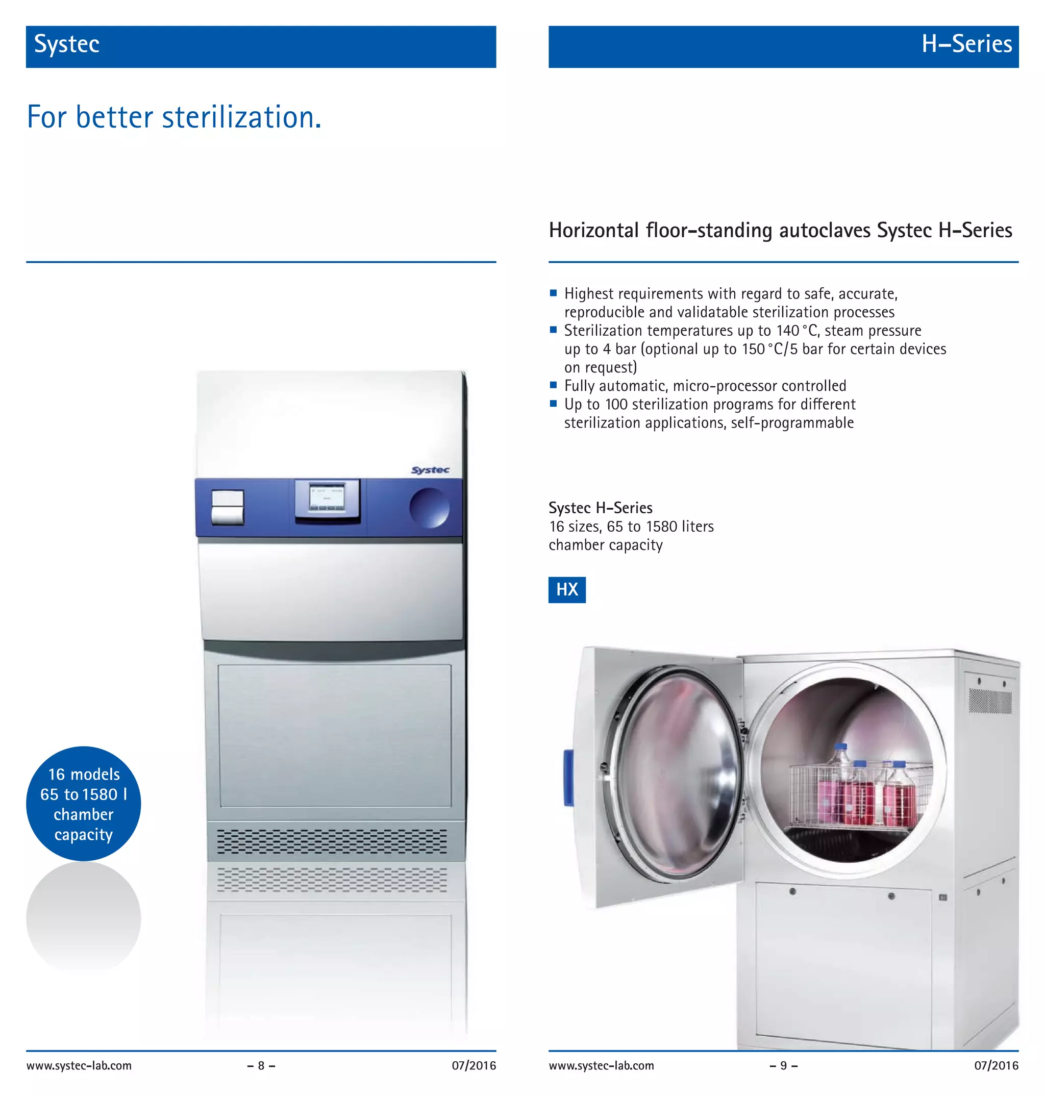 Systec Products brochure - Autoclaves, Media preparators and automated ...